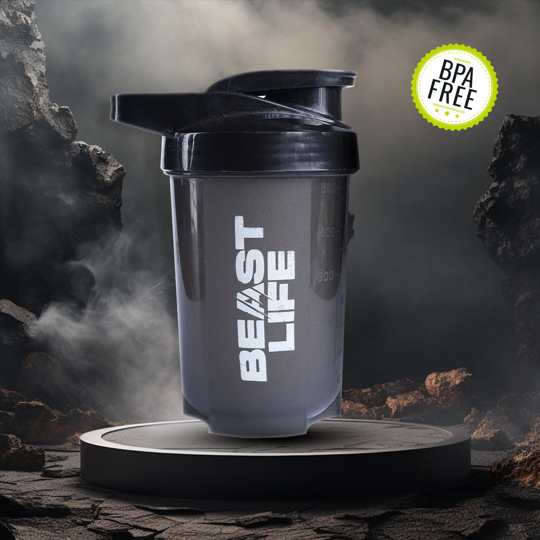 BeastLife Plastic Bold Shaker | Black Color | 500ML – Beastlife