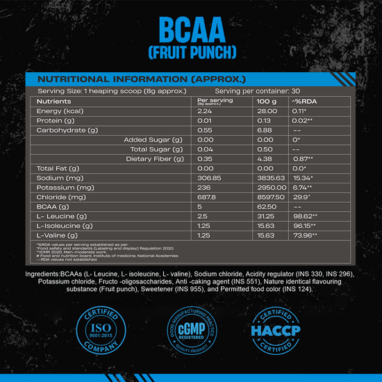 Beast Recovery BCAA | Fruit Punch | 240G – Beastlife