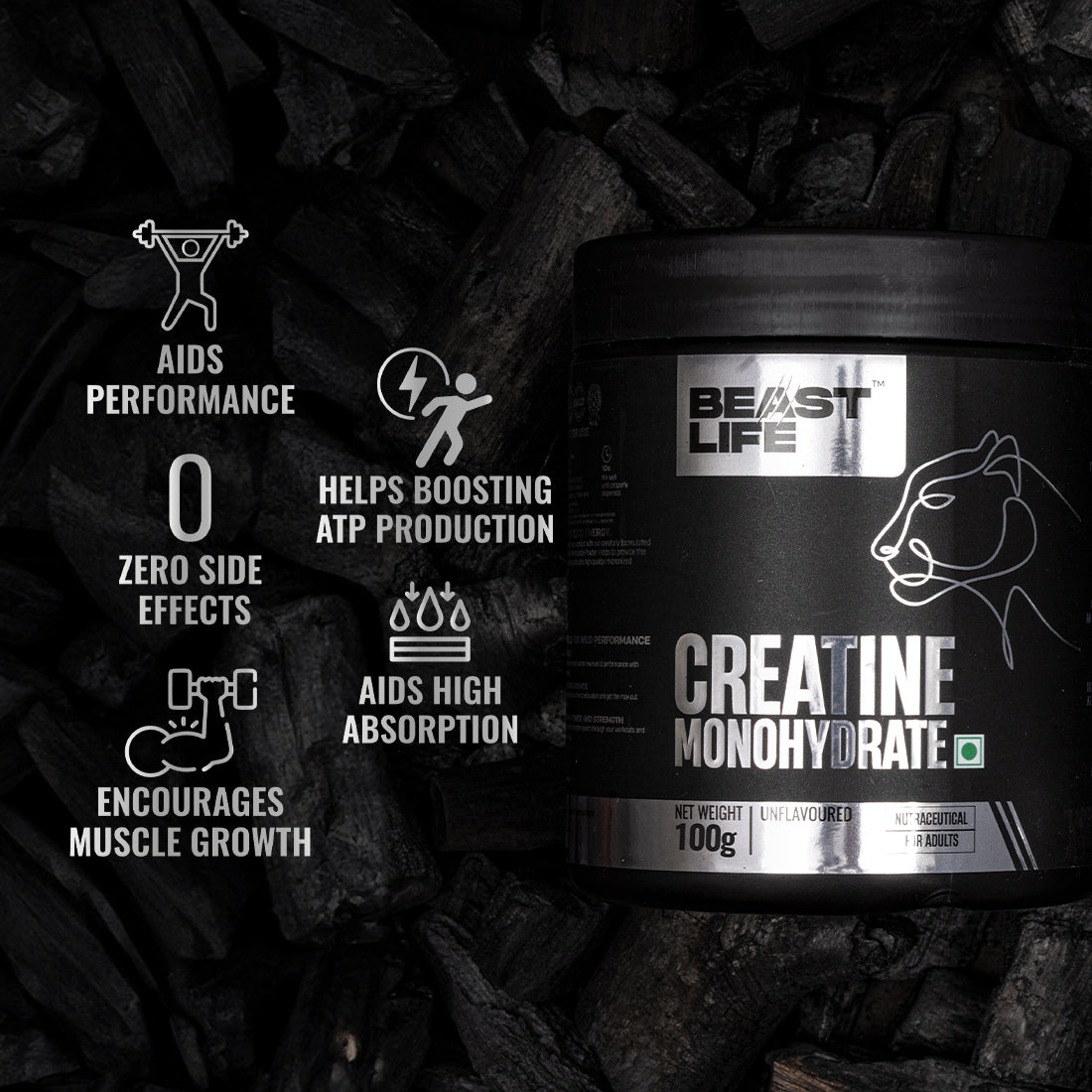 Super Micronized Creatine Monohydrate | 100G – Beastlife